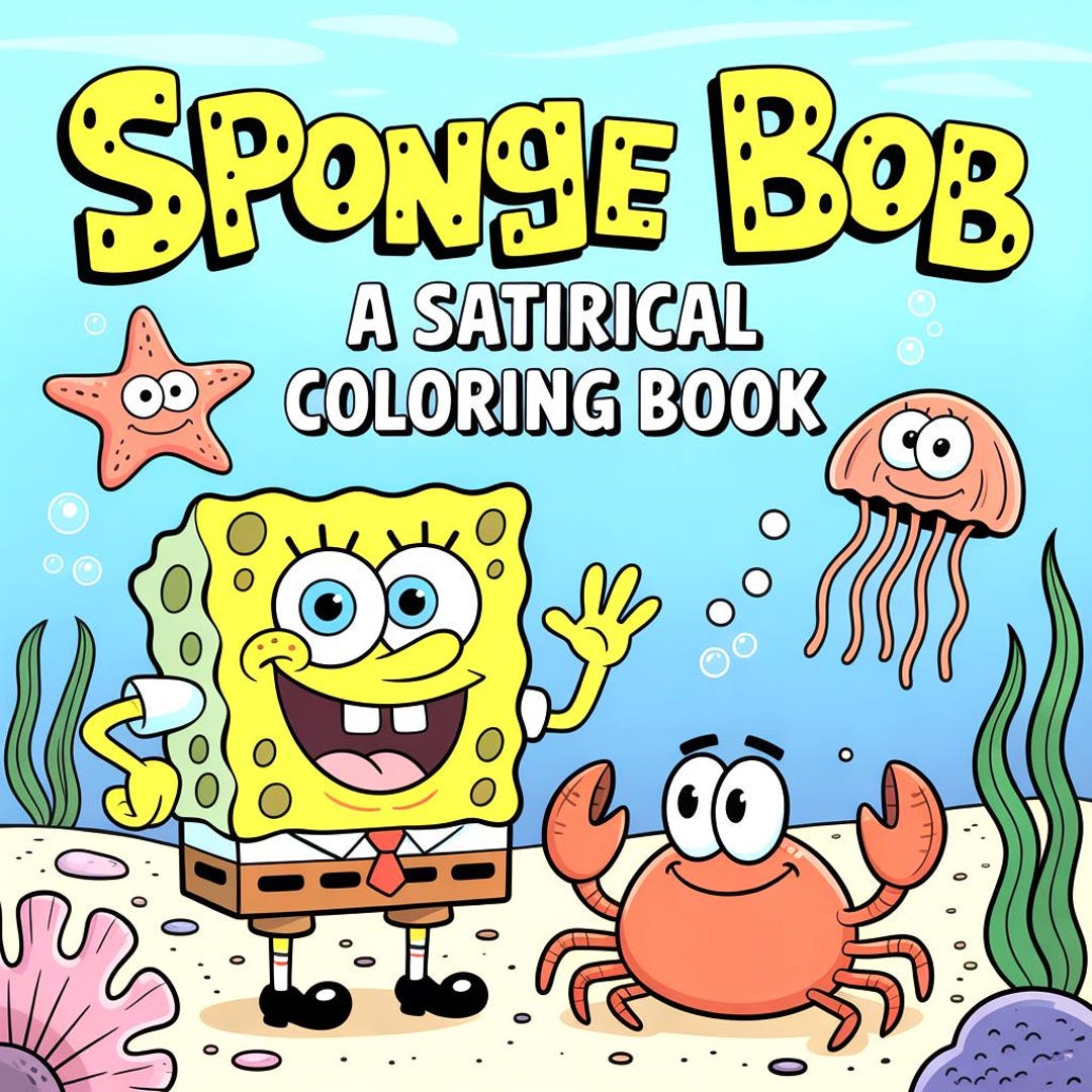 Sponge Bob Coloring Book, Spongebob Themed 75-page Coloring Book for ...