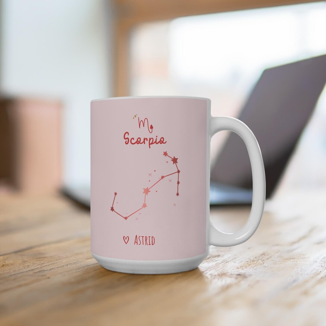 Scorpio Constellation Mug | Personalized Pink Zodiac Coffee Cup - Etsy