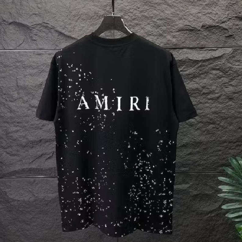 Amiri Core Shotgun Distressed Cotton T-shirt | Black & White Luxury ...