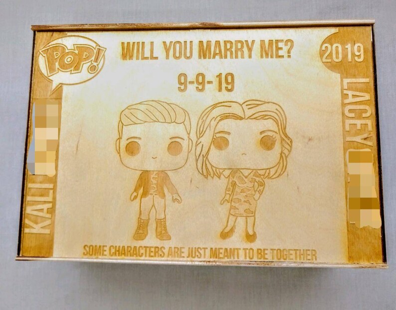 Customizable Dual Funko Pop Inspired Engraved Wood Box | Etsy