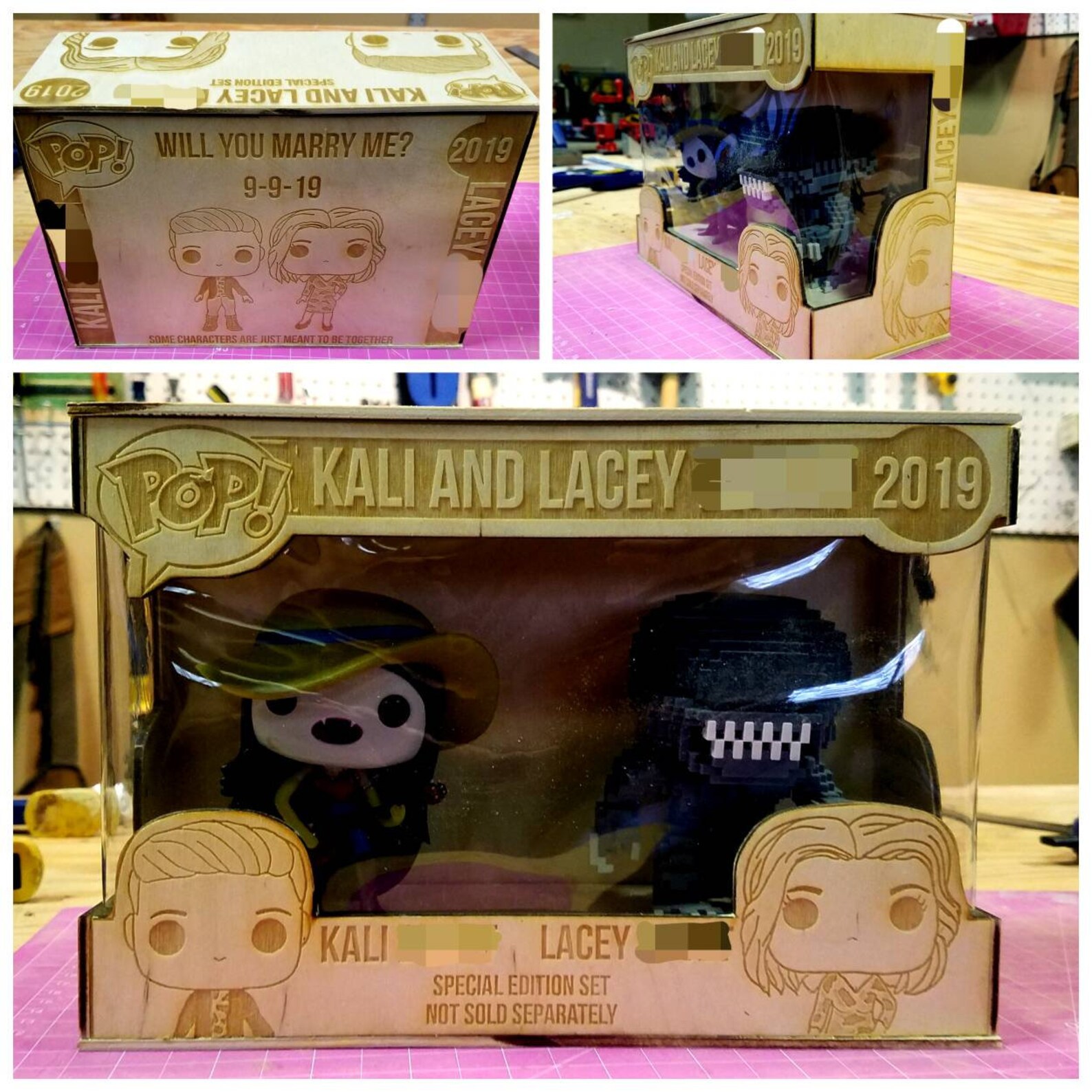 Customizable Dual Funko Pop Inspired Engraved Wood Box | Etsy