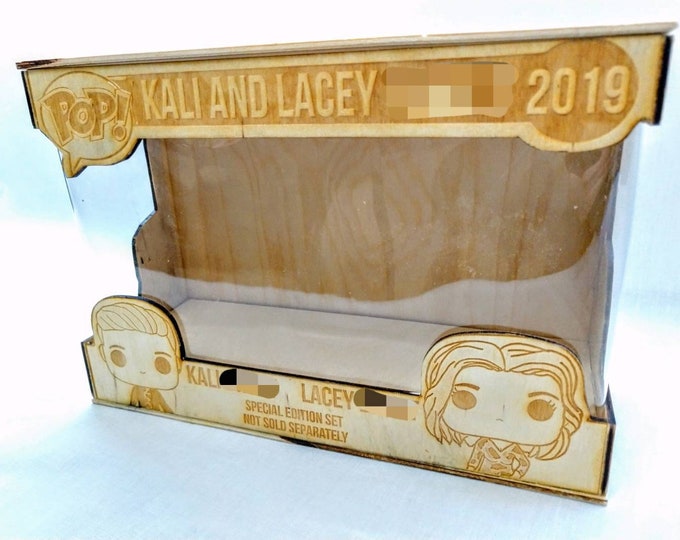 Customizable Dual Funko Pop Inspired Engraved Wood Box - Etsy