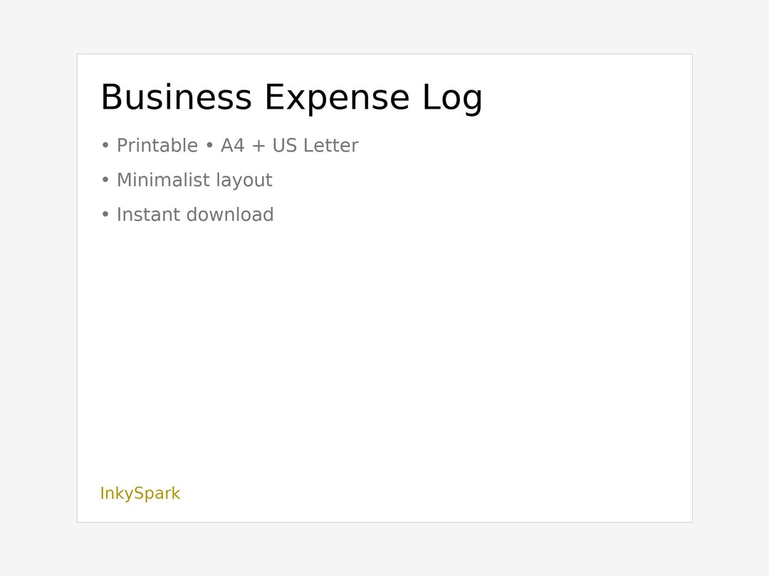 Business Expense Log | Printable Small Business Tracker | Income ...