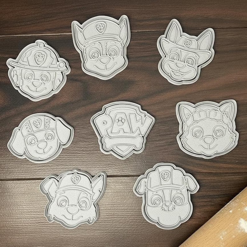 Paw Patrol Cookie Cutters (cutter + Stamp for Each Character) | Easy ...
