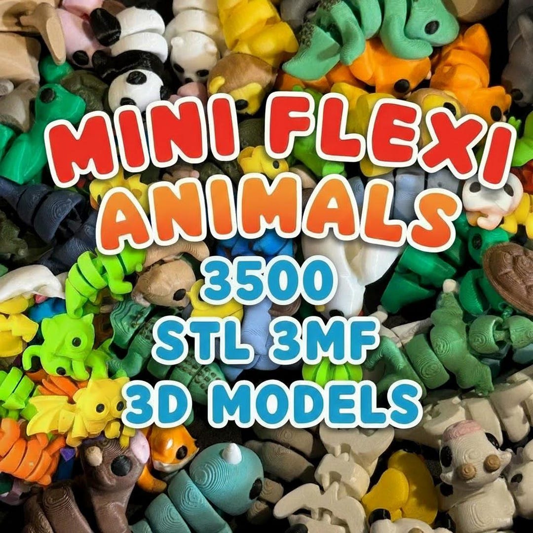 Flexi Mini Animals 3500+ 3D Print Files STL + 3MF (commercial Use ...