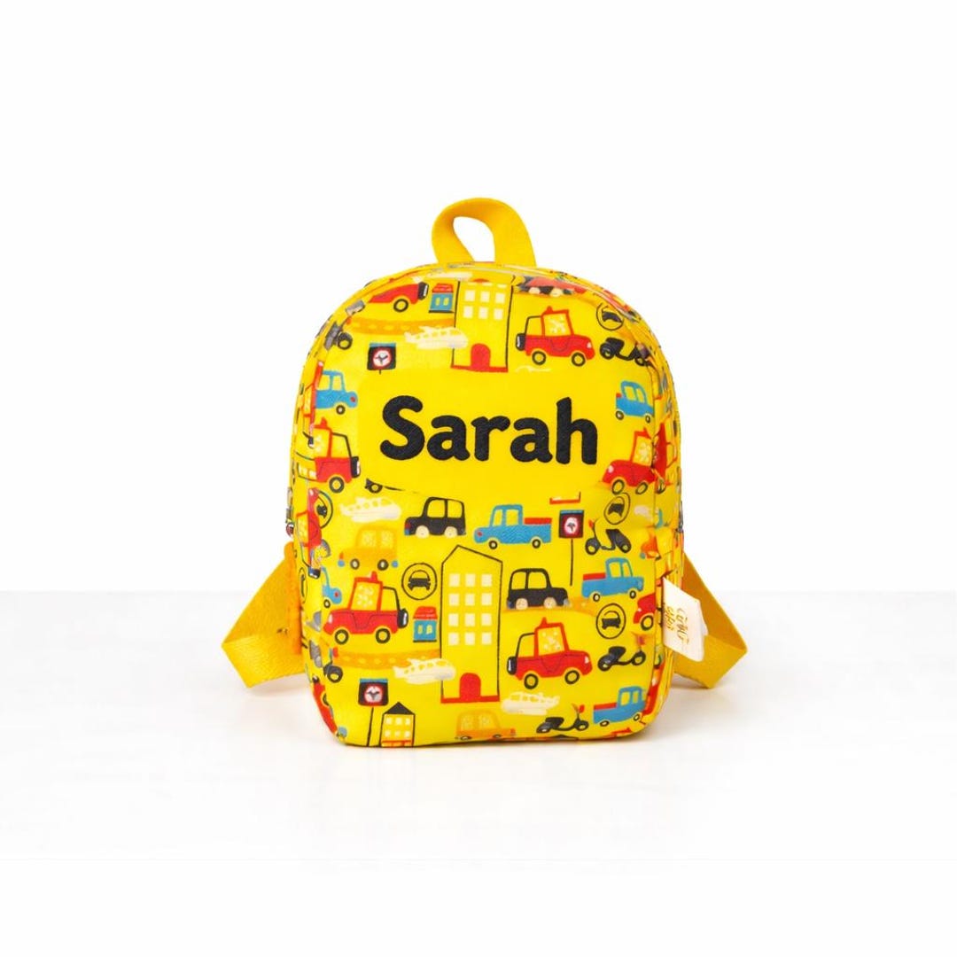 Personalized Kids Backpack, Organic Fabric Preschool Bag, Adjustable ...
