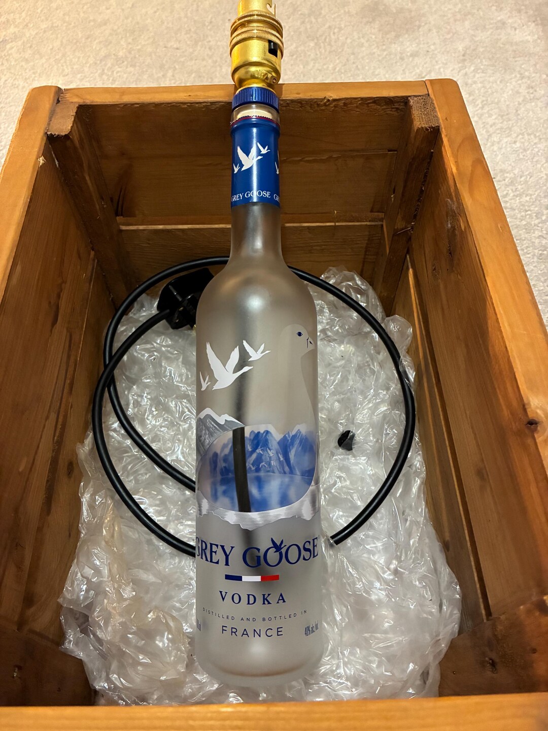 Upcycled Vodka Bottle Lamp – Handmade Bar Decor, Gift for Vodka Lover ...