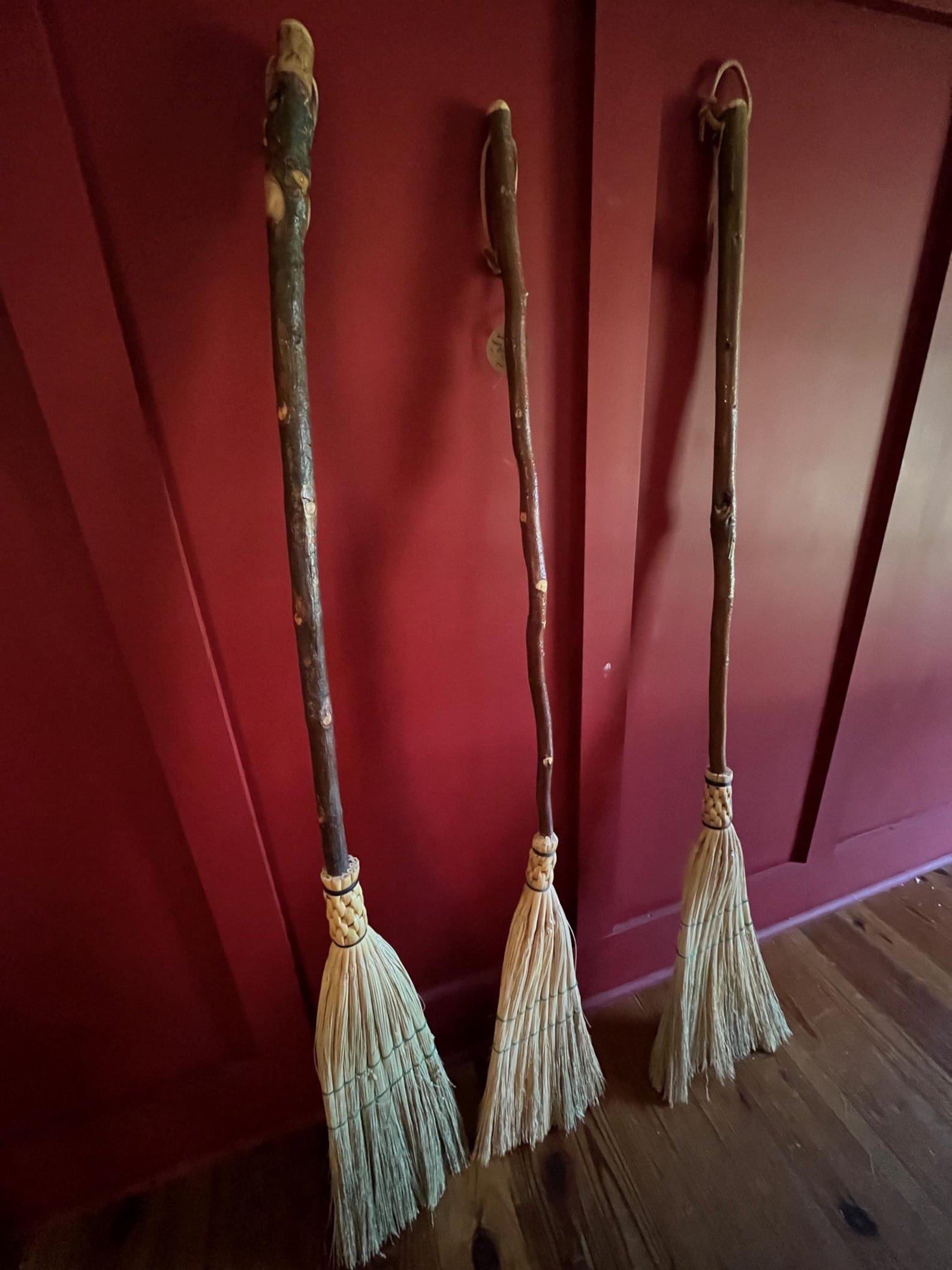 Plaited Broomcorn Broom on a Tree Branch Broomstick - Etsy