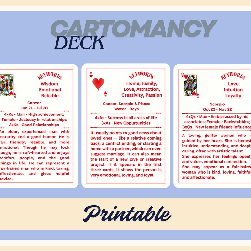 Cartomancy Deck - Etsy