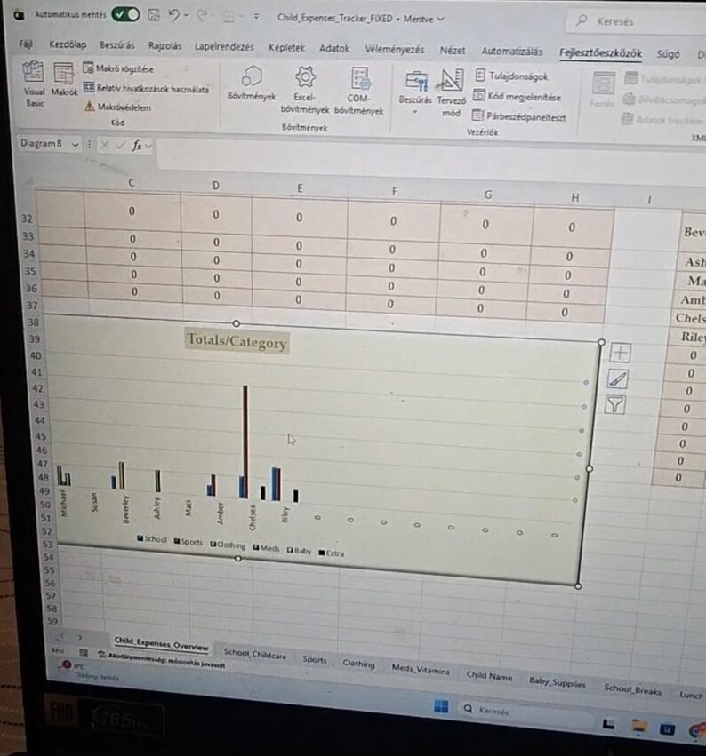 Child Expenses Tracker Excel | Family Budget Planner | Kids Spending ...