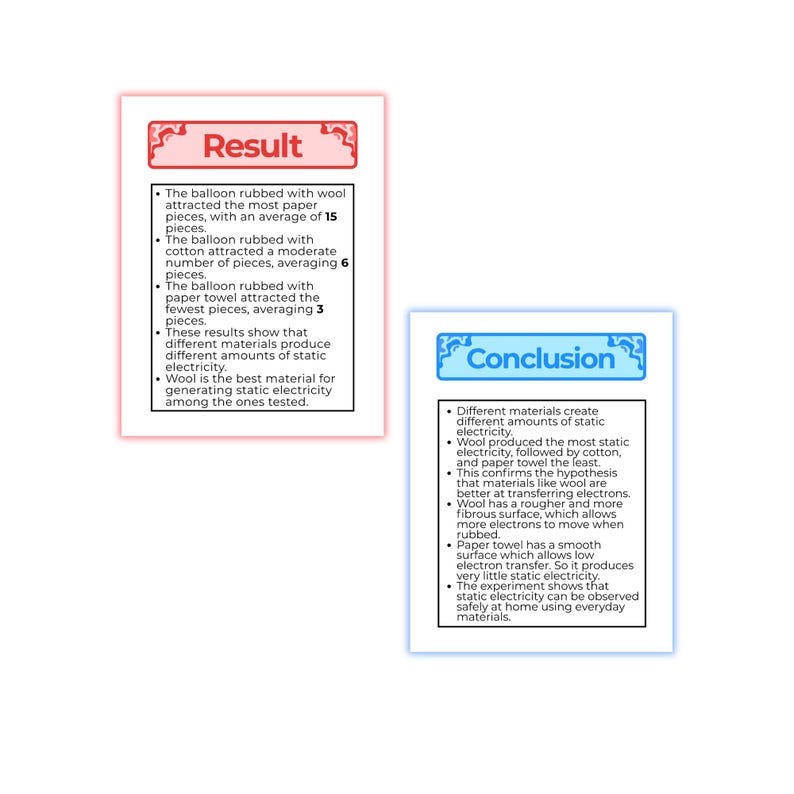 Science Fair Project | Scientific Method Static Electricity | STEM ...