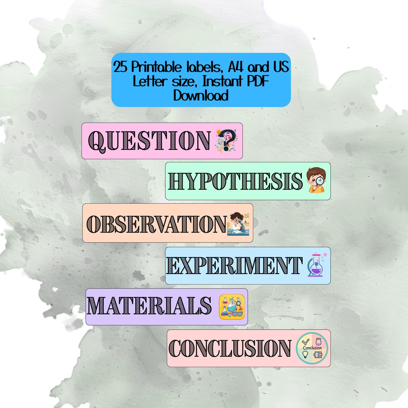 Science Fair Labels Printable | STEM Science Experiment Labels ...