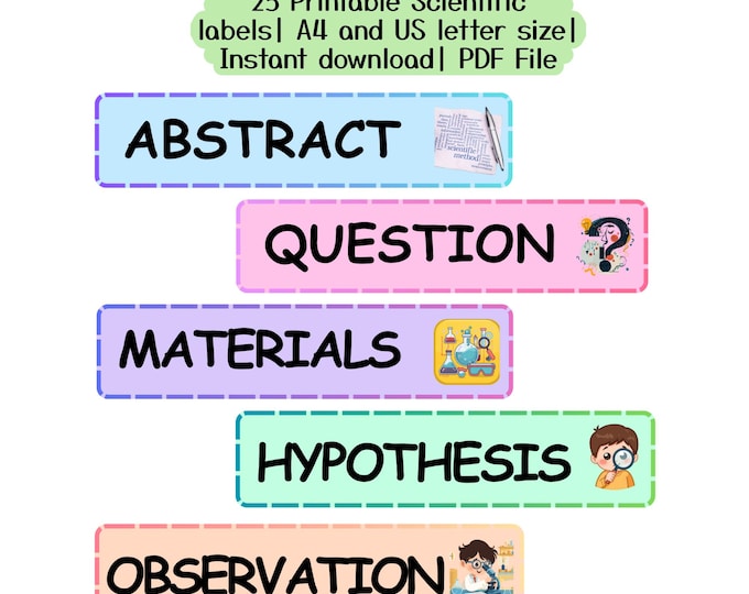 Printable Science Fair Labels | STEM Experiment Tags (PDF) - Etsy