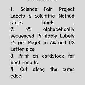 Science Fair Project Labels | Printable STEM Labels | Scientific Method ...