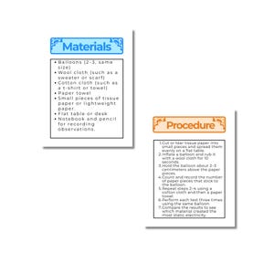 Science Fair Project | Scientific Method Static Electricity | STEM ...