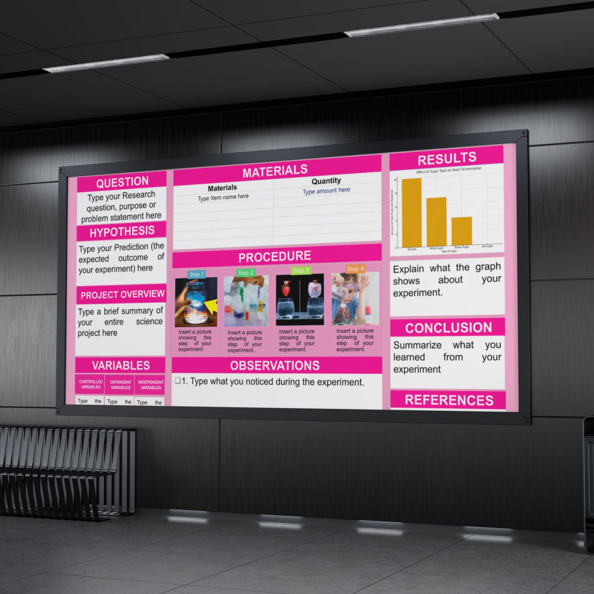 Editable 48x36 Science Fair Trifold Board Template | A0 Poster Project ...