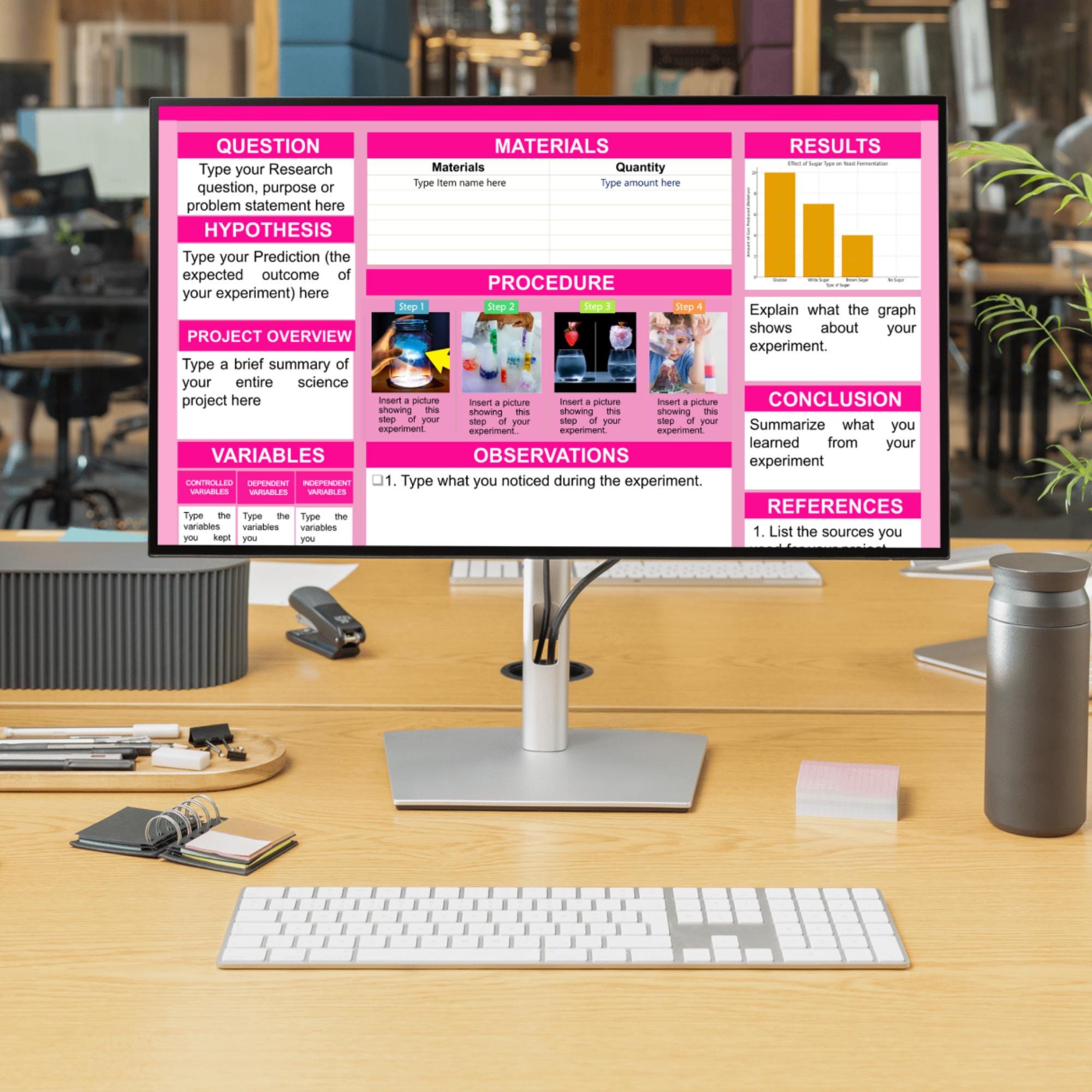 Editable 48x36 Science Fair Trifold Board Template | A0 Poster Project ...