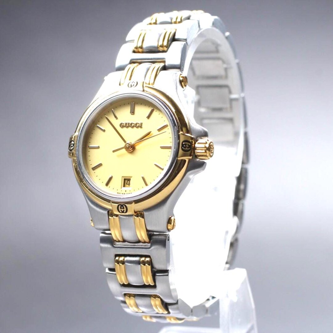 Vintage Gucci 9040L Gold Dial 26mm Quartz Woman's Watch From Japan ...