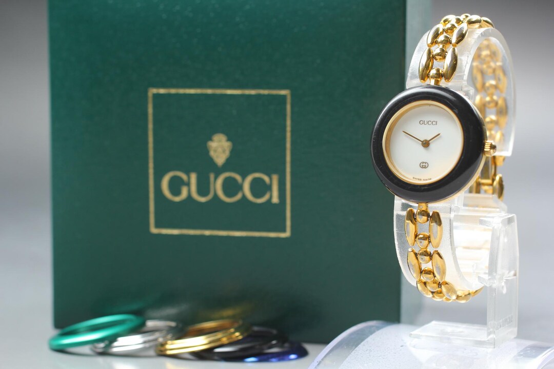 Vintage GUCCI Change Bezel 11/12 Quartz 6 Colors Women's Watch [near ...