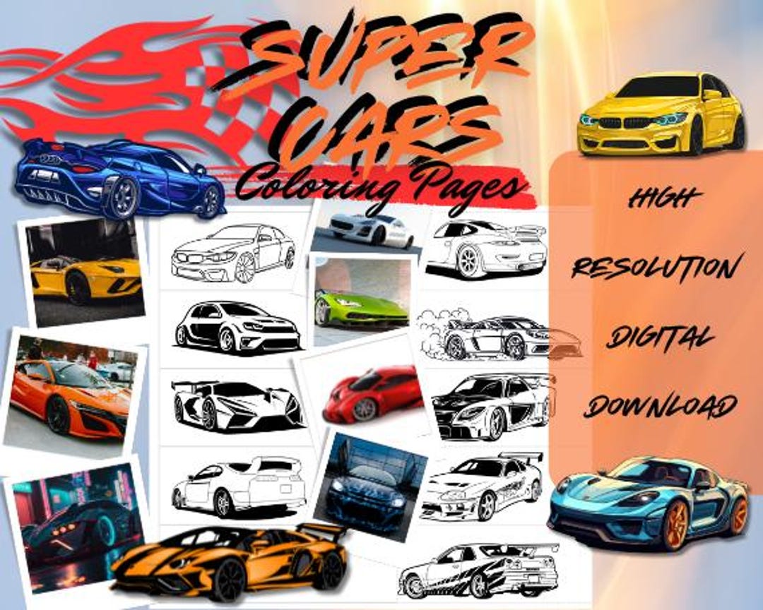 Race Car Coloring Pages Fast Car Activity for Kids and Adults Sports ...