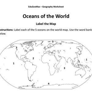 Continents of the World – Labeling Map Worksheet | Geography Activity ...