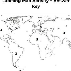 Continents of the World – Labeling Map Worksheet | Geography Activity ...