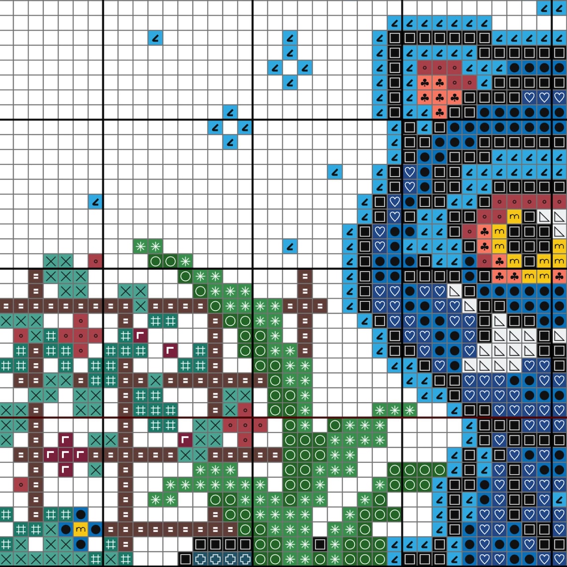 Derpy Tiger Cross Stitch Pattern • K-pop Demon Hunters Inspired Blue ...