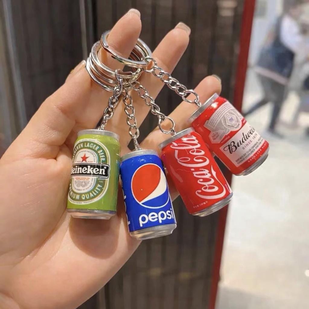 Mini Drink Can Keychain, Cute Soda & Beer Can Keyring, Funny Backpack ...