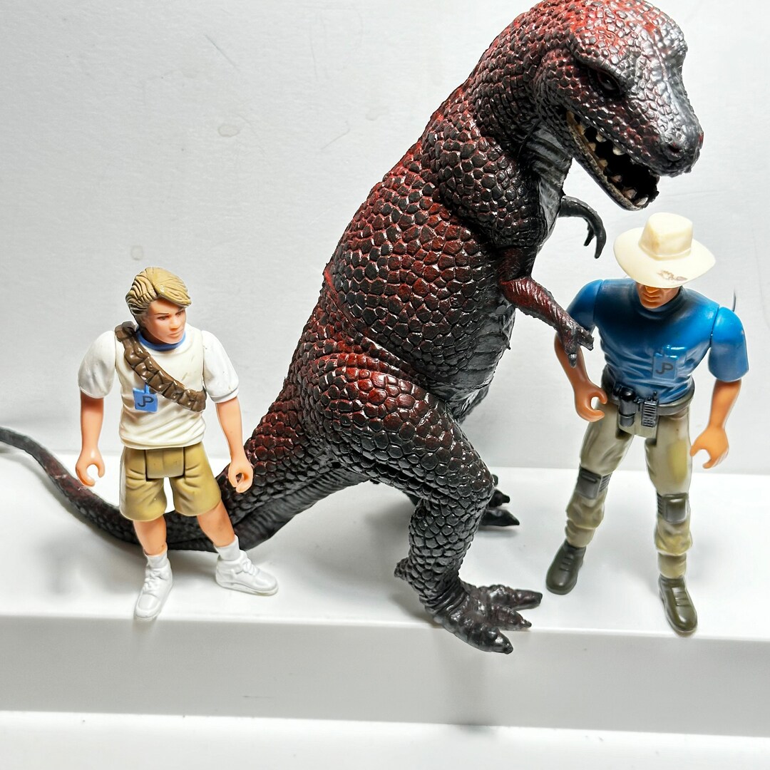 Vintage JURASSIC PARK Dr. Alan Grant Tim Murphy and a T-rex - Etsy