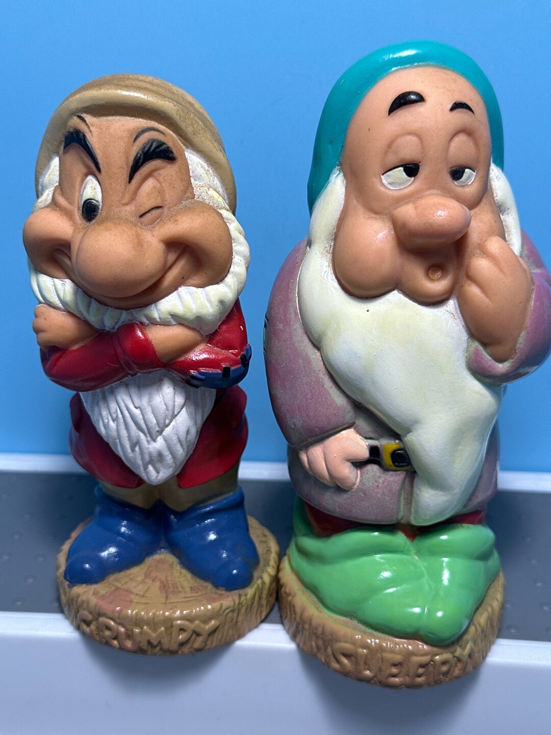 Vintage 1980s Disneys Snow White and the 7 Dwarves Rubber Figures ...