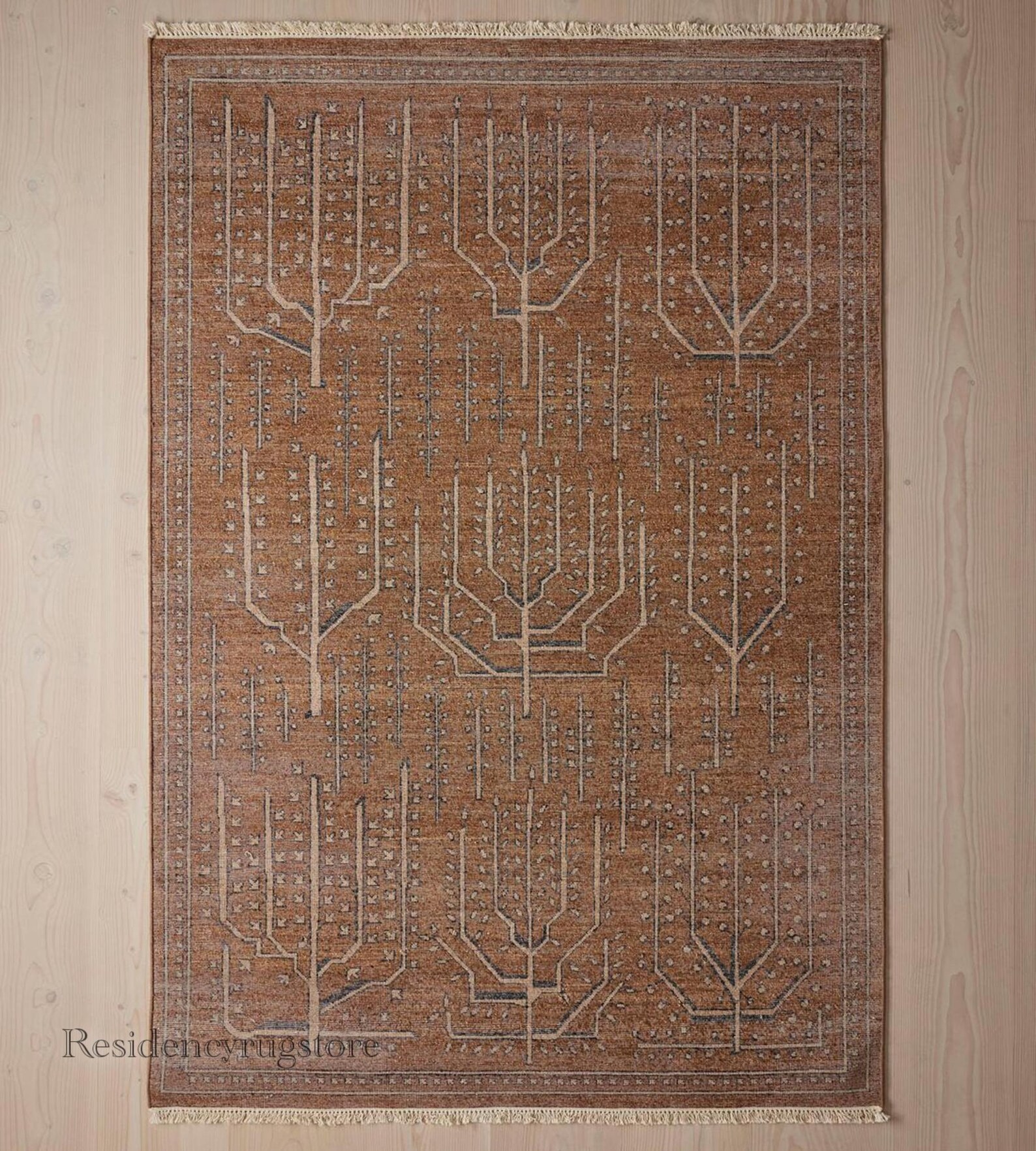Hand Knotted Wool Area Rug: Tree of Life Oriental Design - Etsy