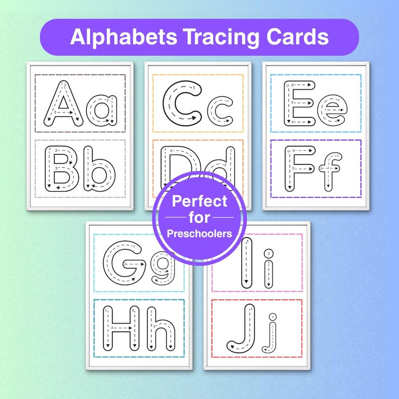 Alphabet Tracing Cards: Learn Letters, Trace, Write (preschool ...