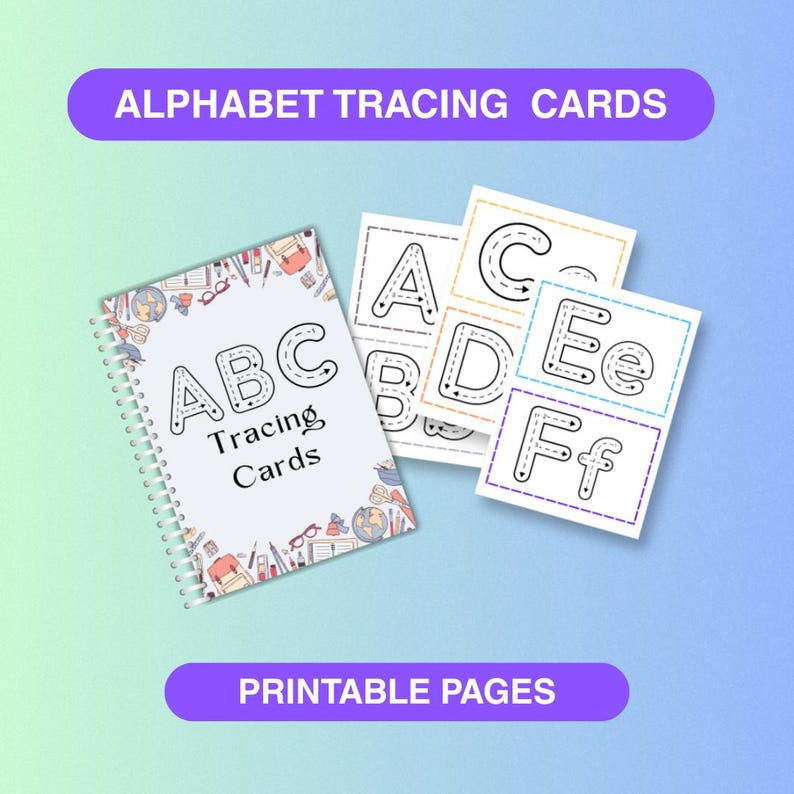 Alphabet Tracing Cards: Learn Letters, Trace, Write (preschool ...