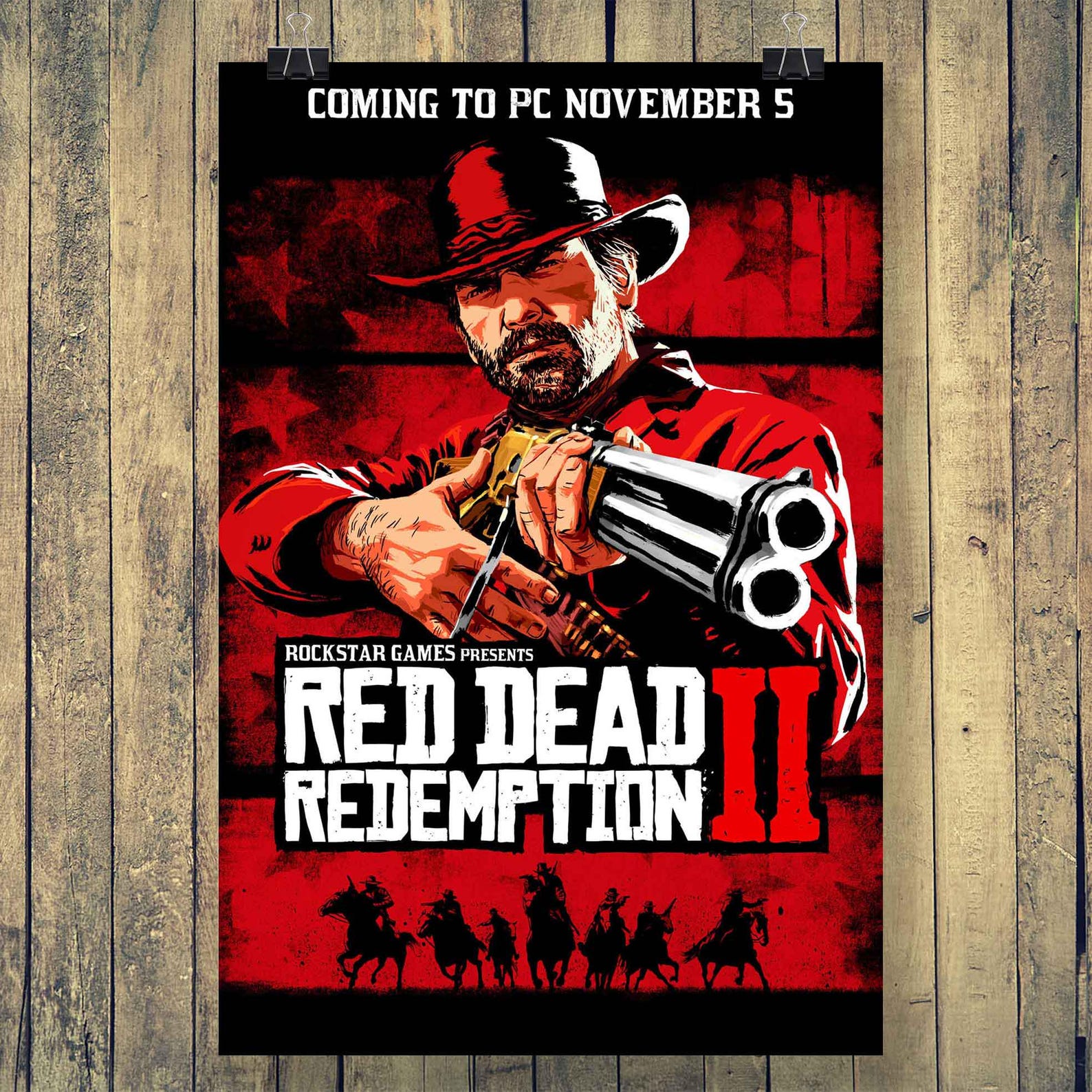 Red Dead Redemption 2 Movie Poster - High Definition Canvas Art Print ...