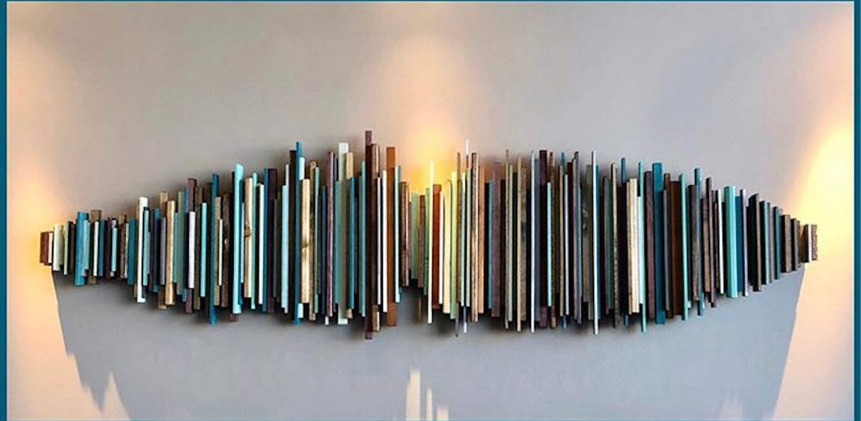 Custom 8 ft Wood Soundwave Wall Sculpture, Sound Wave Art, Based on Any ...