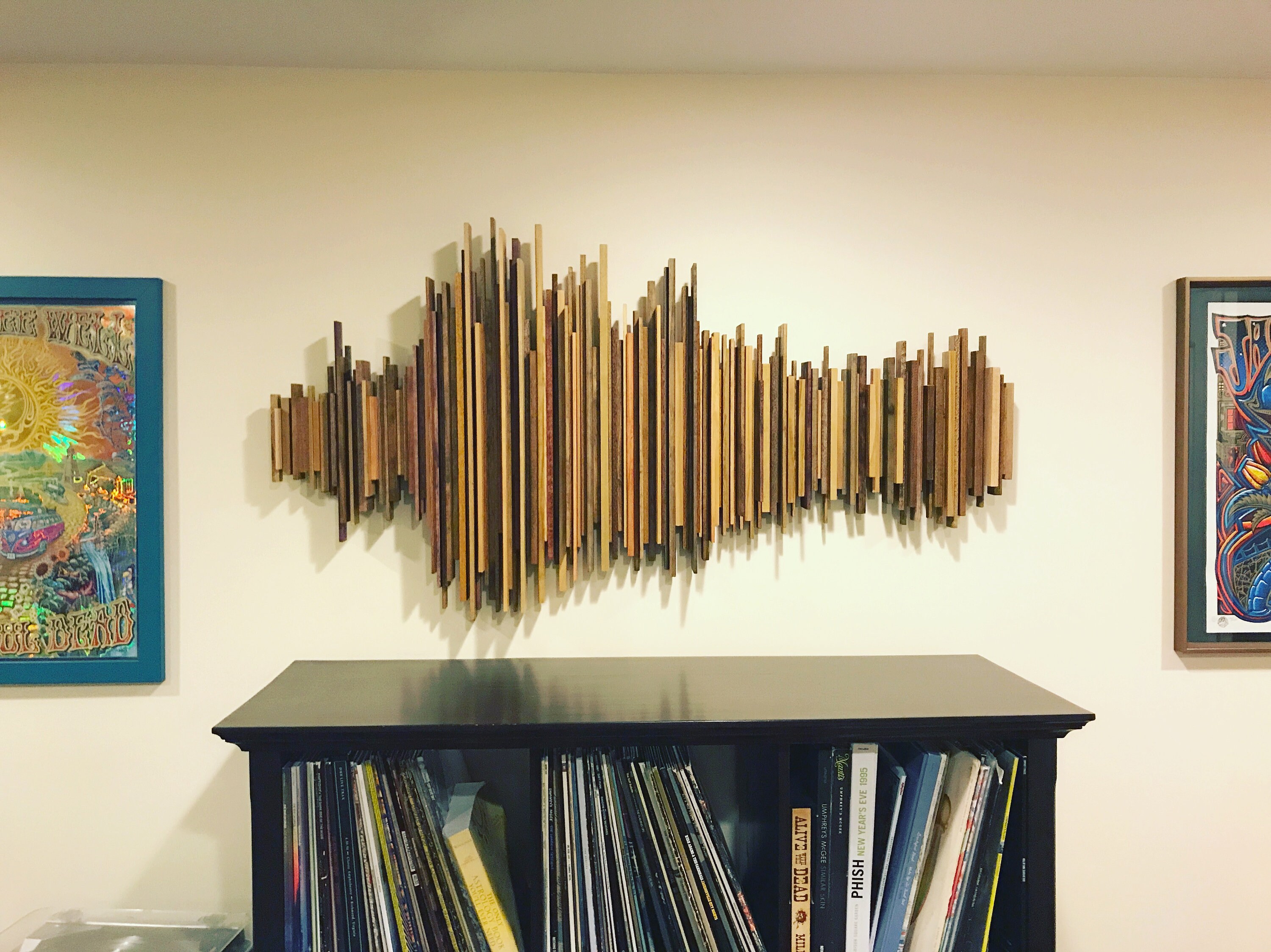 Custom 30 inch Wood Soundwave Wall Sculpture, Sound Wave Art, Based on ...