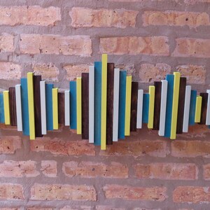 Abstract Sound Wave, Wood Soundwave, Music Home Decor, Colorful Wall ...