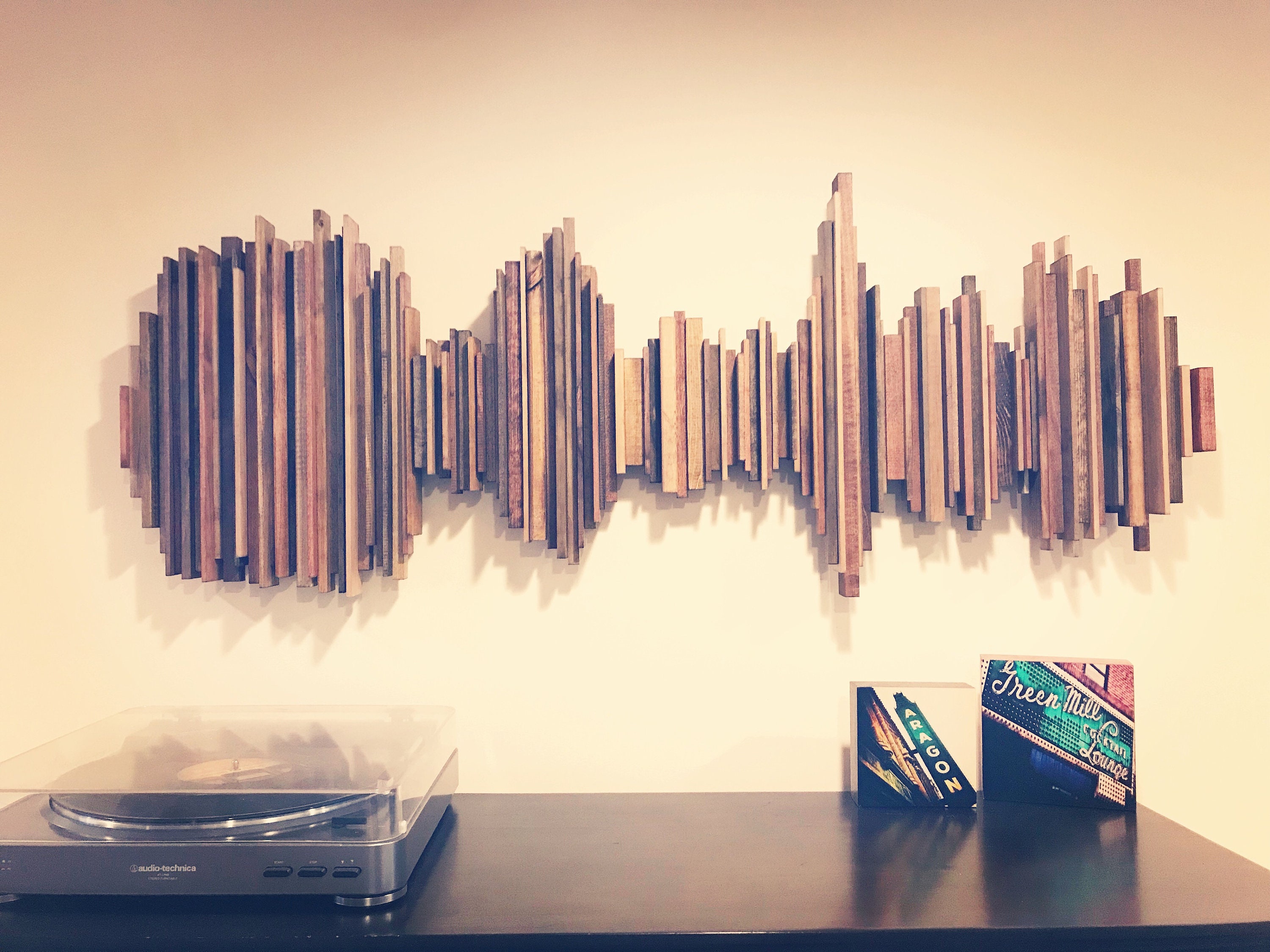 Custom 3 ft Wood Soundwave Wall Sculpture, Sound Wave Art, Based on Any ...