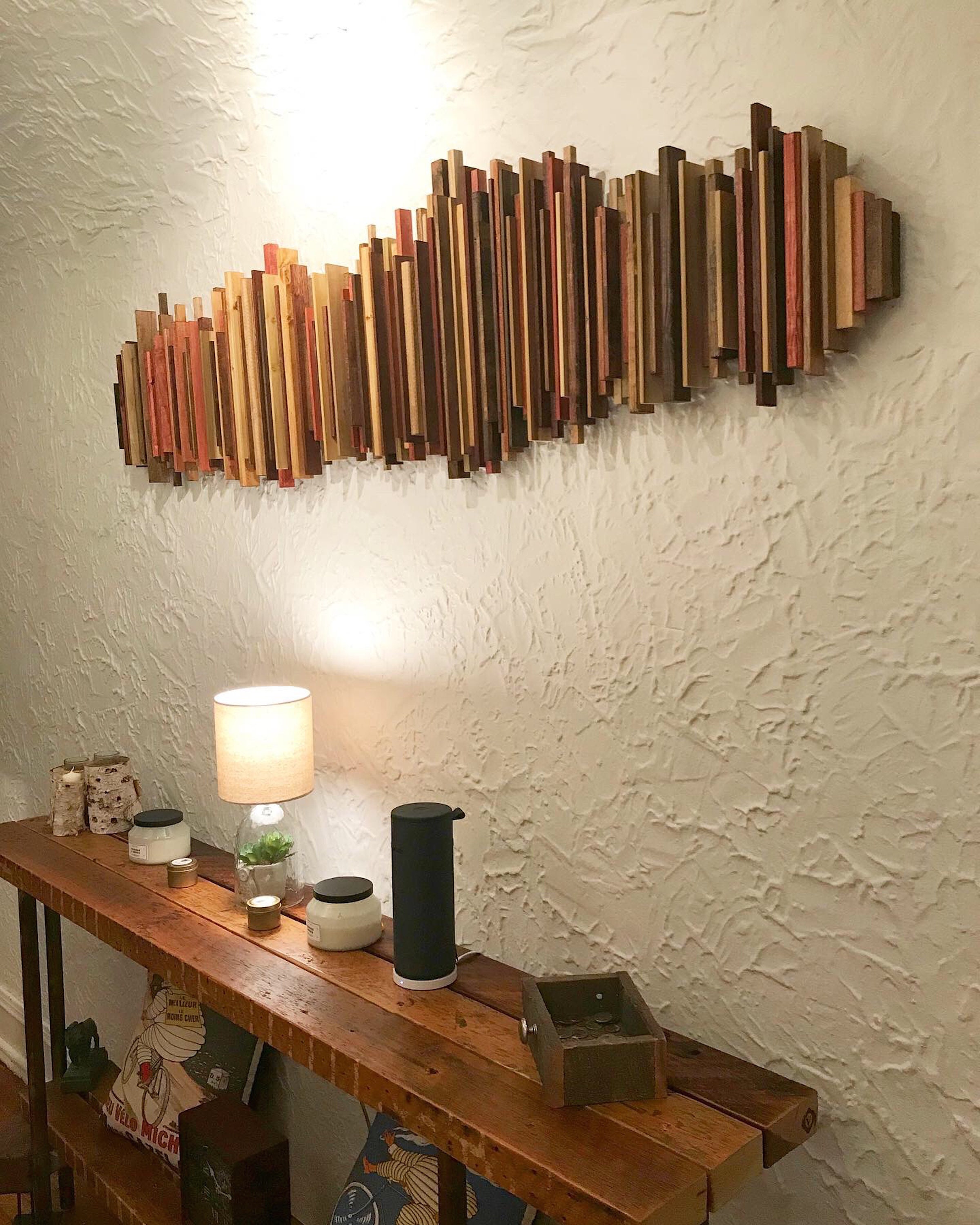 Custom 8 ft Wood Soundwave Wall Sculpture, Sound Wave Art, Based on Any ...