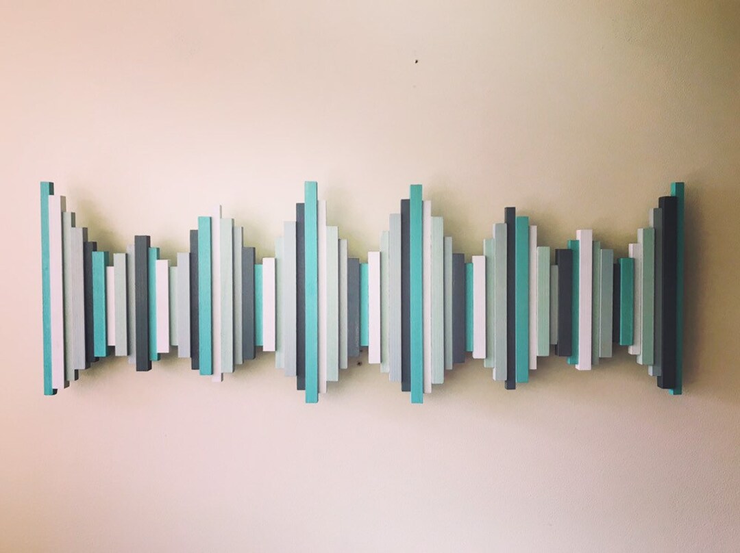 Abstract Sound Wave, Wood Soundwave, Music Home Decor, Colorful Wall ...
