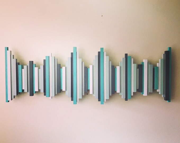 Abstract Sound Wave, Wood Soundwave, Music Home Decor, Colorful Wall ...