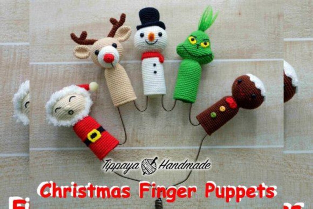 Christmas Crochet Pattern Finger Puppets PDF – Festive Holiday ...