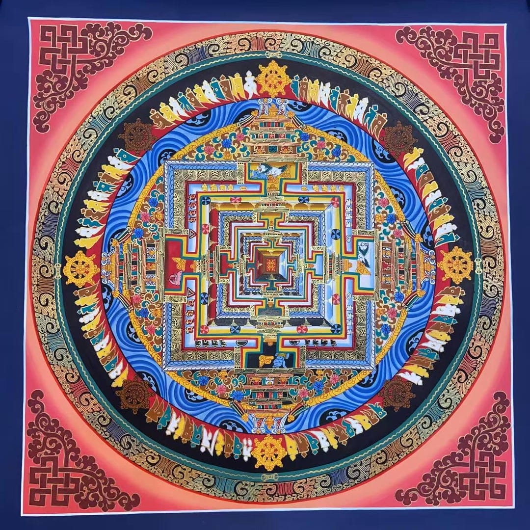 Kalachakra Mandala Tibetan Thangka Painting | Hand-painted Buddhist ...