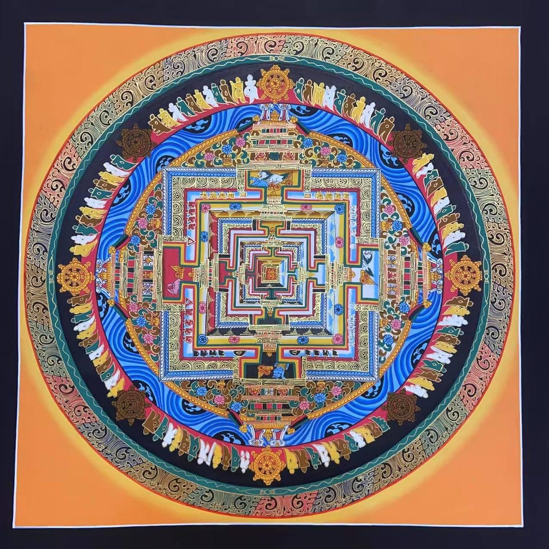 Kalachakra Mandala Thangka | Tibetan Buddhist Hand-painted Wheel of ...