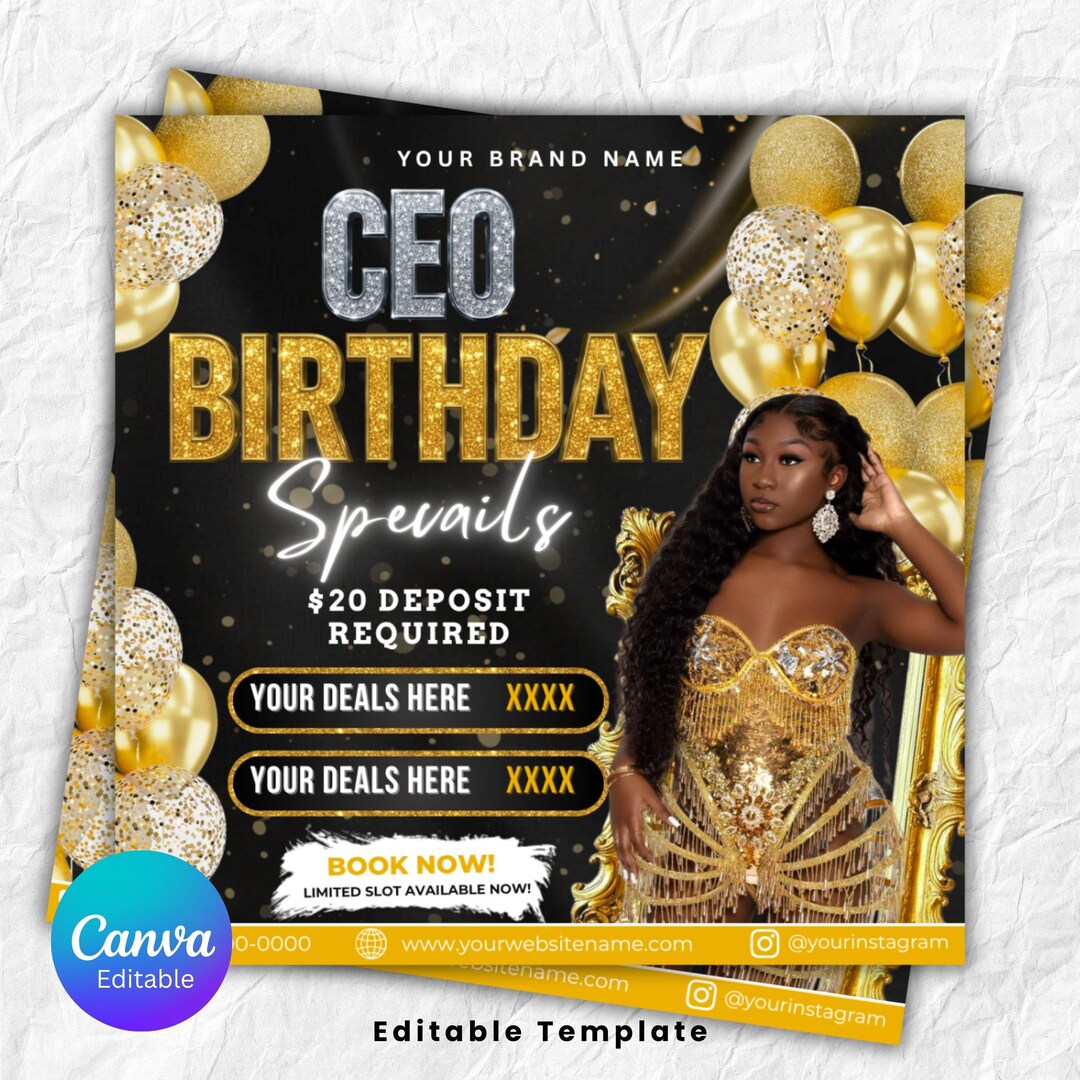 CEO Special Flyer, CEO Birthday Flyer Template, Birthday Sale Flyer ...