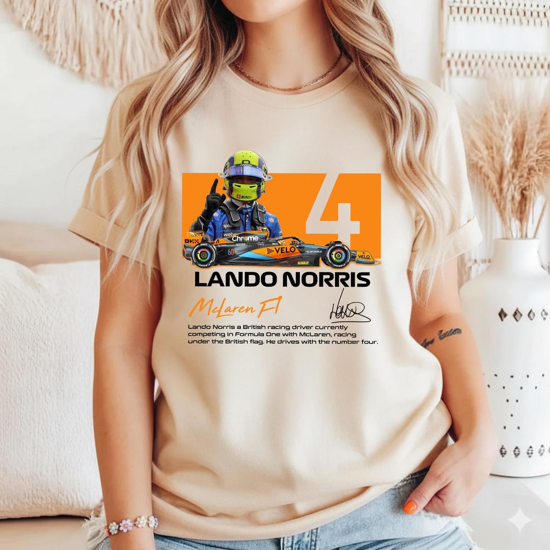 Lando Norris Number 4 Shirt – Mclaren F1 Racing Car Tee for Formula 1 ...