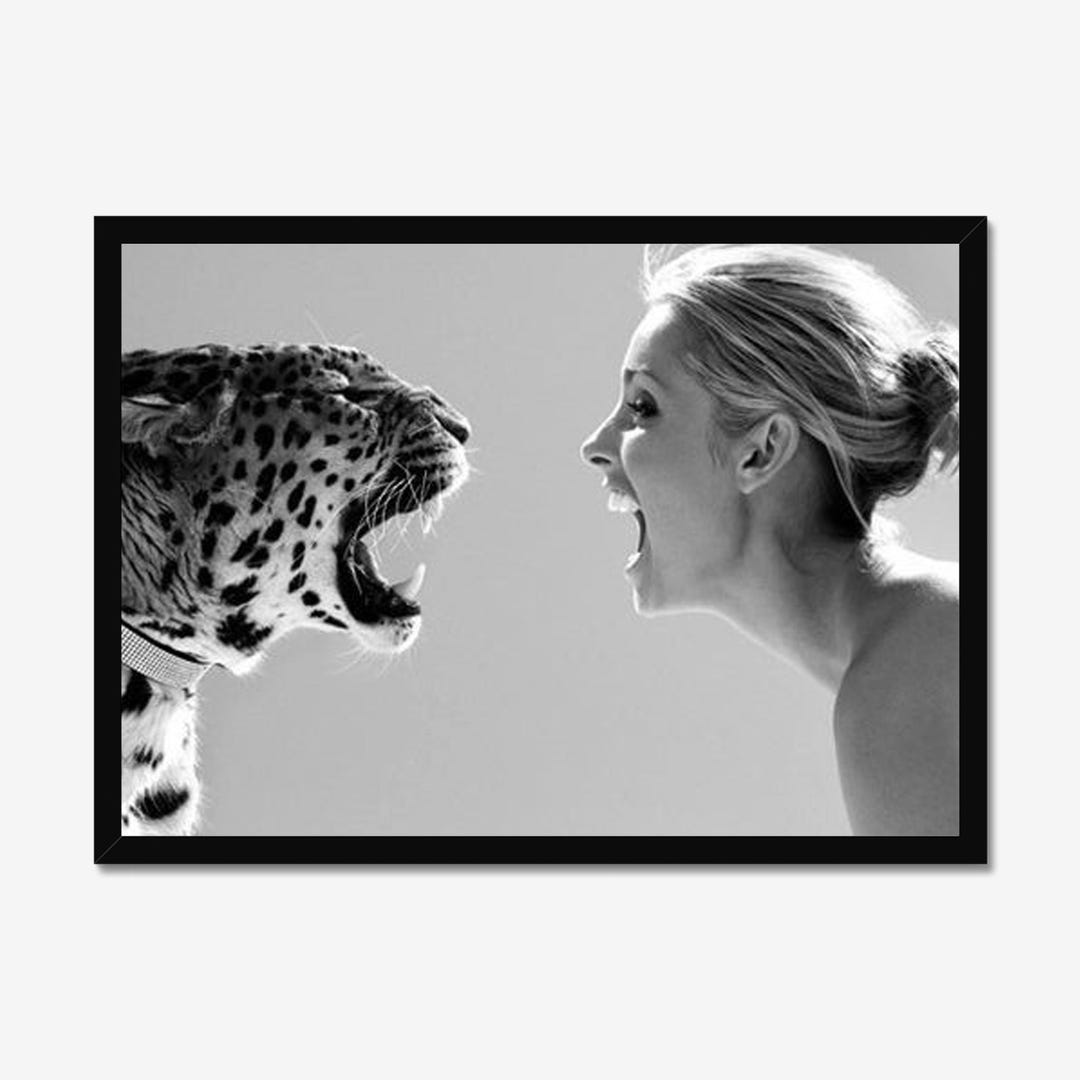 Luxury Cheetah Screaming Poster, Feminist Print, Vintage Fine Art ...