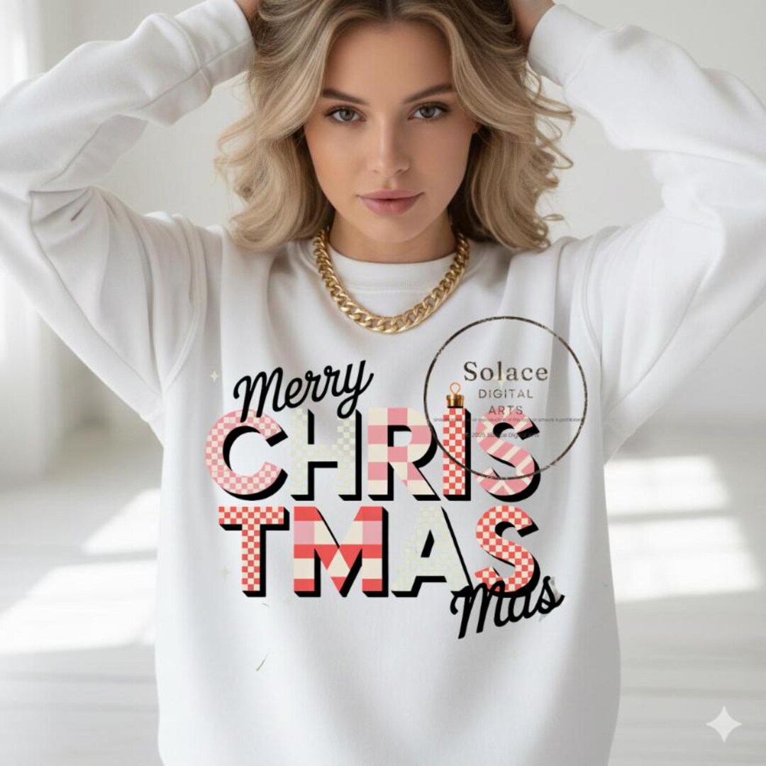 Trendy Checkerboard Christmas PNG Design - Merry Christmas Block ...