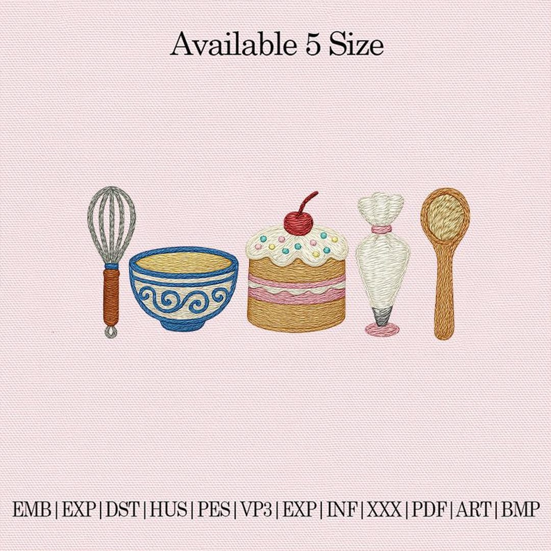 Baking Embroidery Design Set, Kitchen Tools Cupcake Machine Embroidery ...
