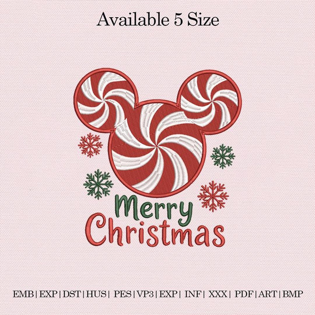 Peppermint Candy Christmas Embroidery Design, Bow Holiday Stitch File ...